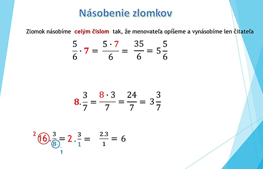Násobenie zlomkov - Výnimočné školy - Učíme sa spolu online